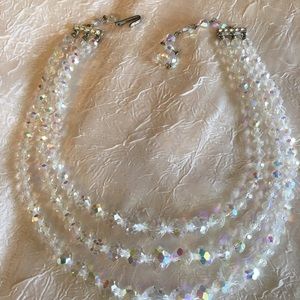 Jewelry | Vintage 3 Strand Crystal Necklace | Poshmark